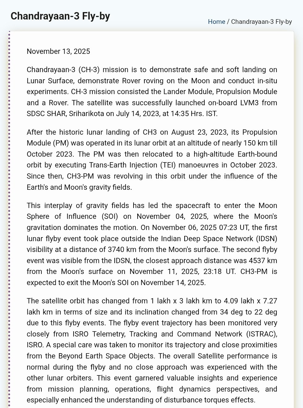 Chandrayaan-3 Propulsion Module Returns to Moon’s Orbit, Completes Two ...