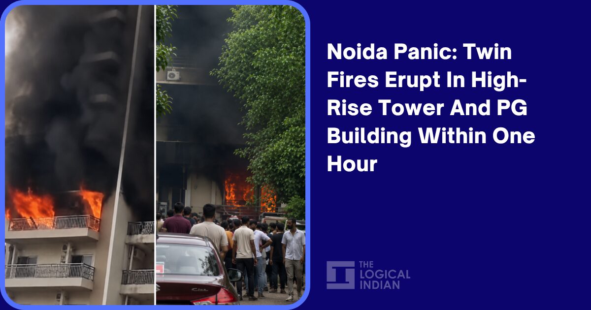 Noida Panic: Twin Fires Erupt In High-Rise Tower And PG Building Within ...
