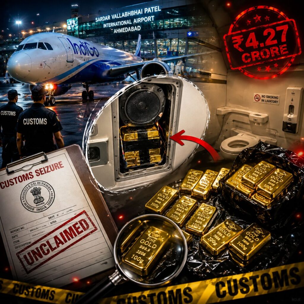 Customs Seize ₹4.27 Crore Gold Hidden Inside IndiGo Aircraft Lavatory ...